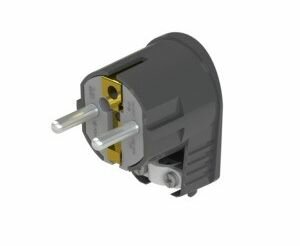 NE-AD вилка 16А 250В (АБС-пластик, угловая, черный, земля) 1004-S (Турция)