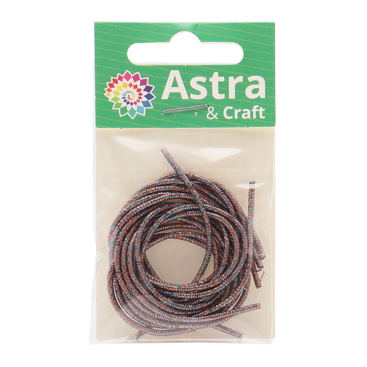 Канитель для вышивания металлизированная микс, 1,5 мм, 5 г (± 0,1 г), Astra&Craft (сине-рыжий)