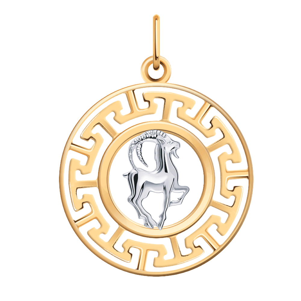 Подвеска, комбинированное, белое, красное золото, 585 проба