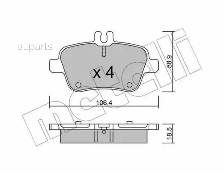 METELLI 22-0966-0 Колодки торм. диск. MB SLK (R172) 200 250 350 (11-)