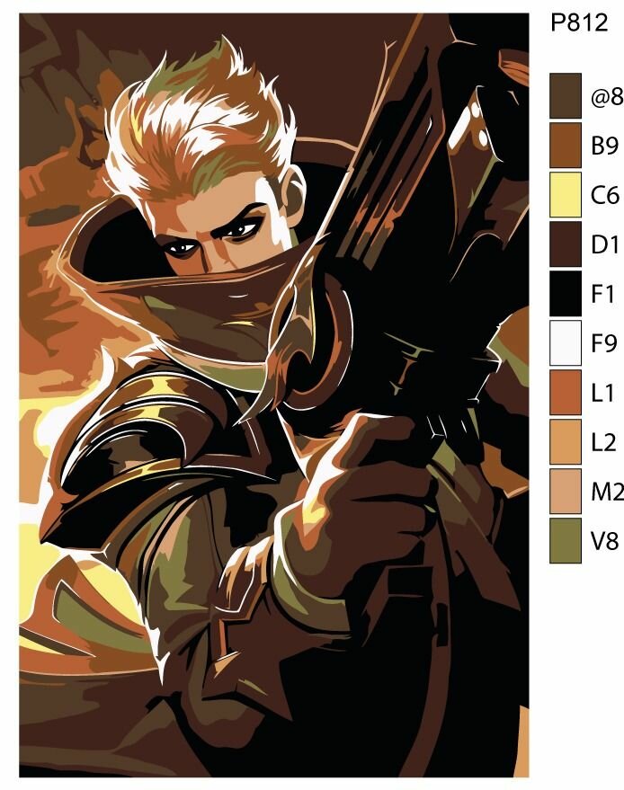 Детская картина по номерам P812 "Игра Mobile Legends. Грейнджер" 20x30