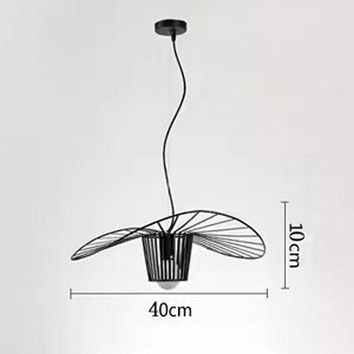 VERTIGO люстра в виде шляпы (с металлическими спицами) (черный, 40*10)