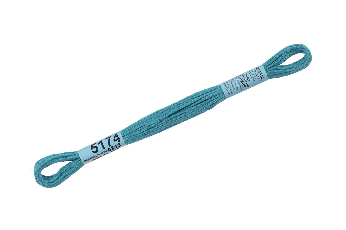 Мулине GAMMA нитки для вышивания 8м. 5174 морская волна, 1 штука.