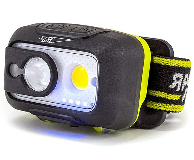 Фонарь яркий ЛУЧ LH-450A "MA-HALO", 5 Вт LED + 3 Вт COB, 450 люмен, Li-ion 1800 мАч, датчик движения