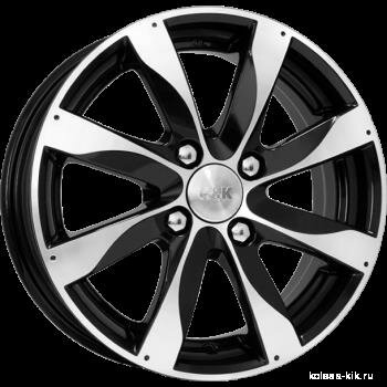 Диск автомобильный литой КиК Джемини 15x6 4x108 et38 dia67.1 Чёрный глянцевый с полированной лицевой частью