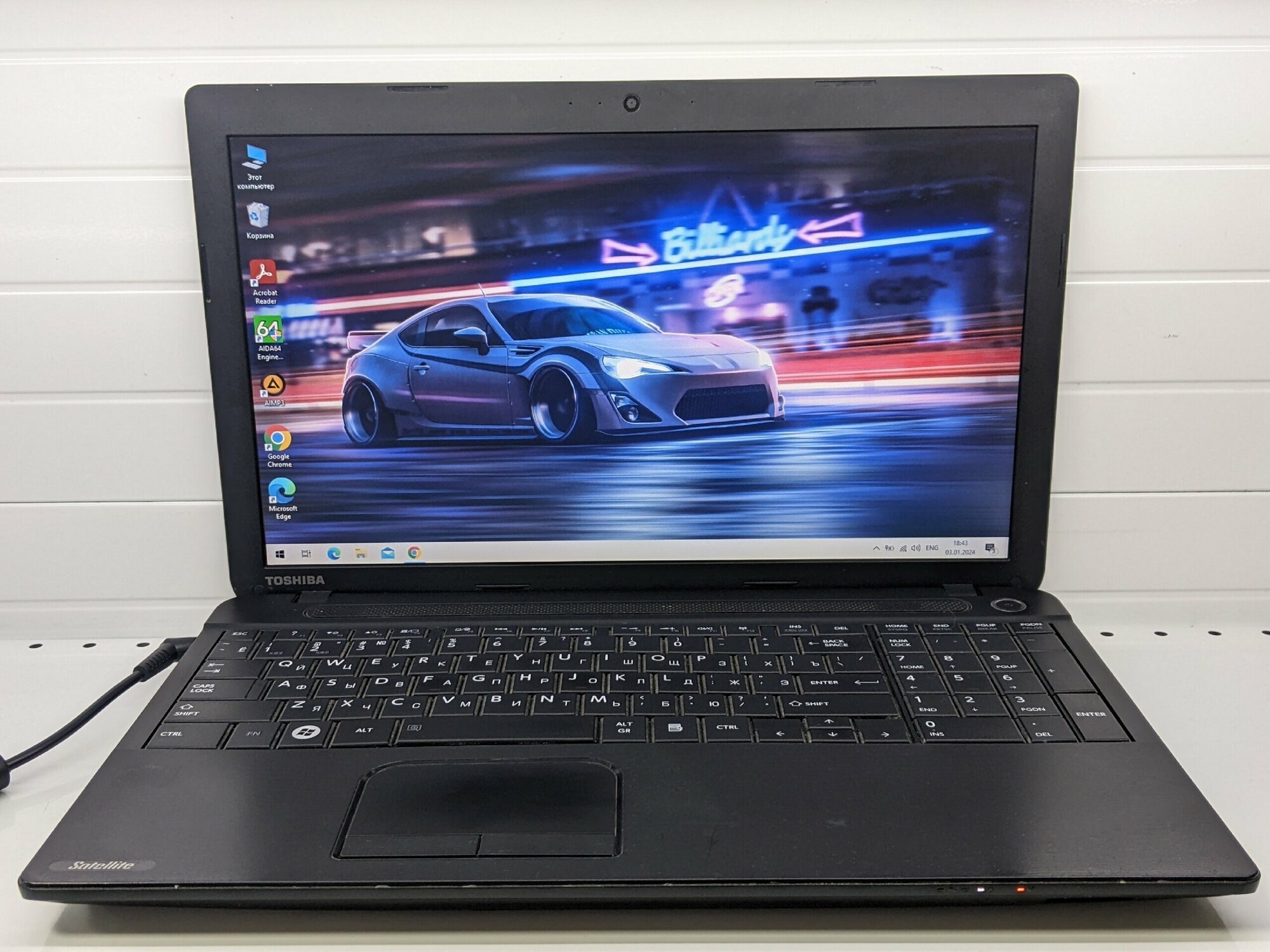 Ноутбук Toshiba satellite C50-A-K6K, 1366x768, Intel Pentium B960, RAM 4GB, SSD 128GB, HDD 500 GB, Intel HD Graphics 2000, Windows 10