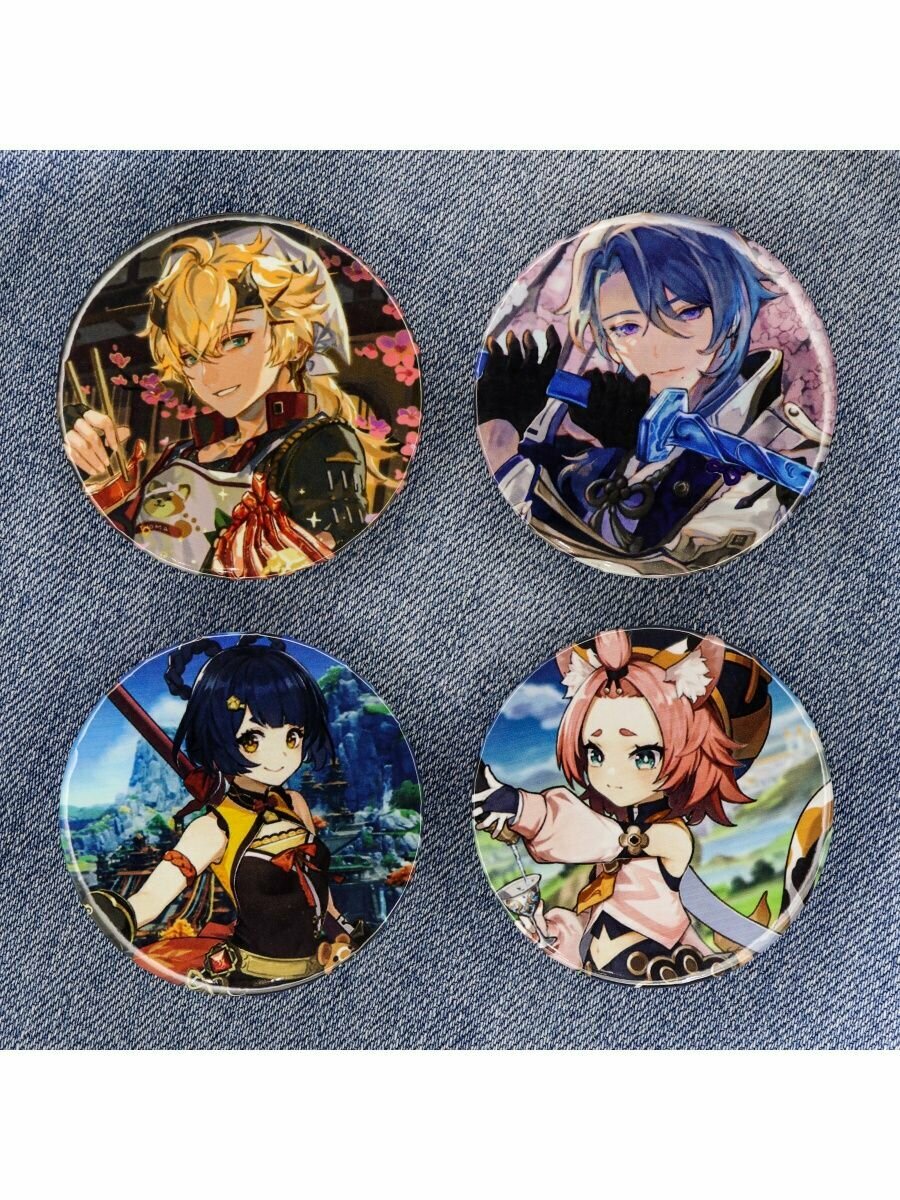 Набор значков аниме серии Genshin Impact