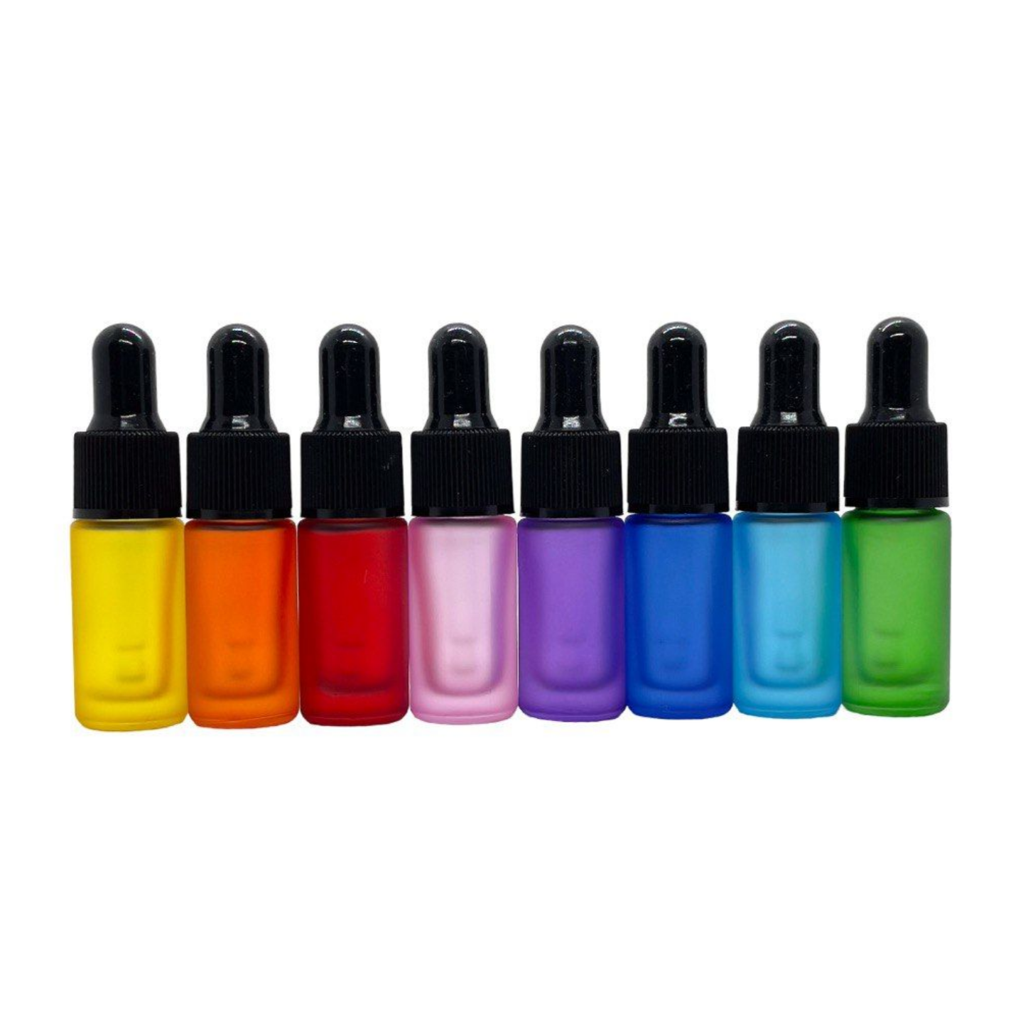 Набор пипеток для эфирных масел, флакон 5 мл, 8 штук, разноцветное стекло