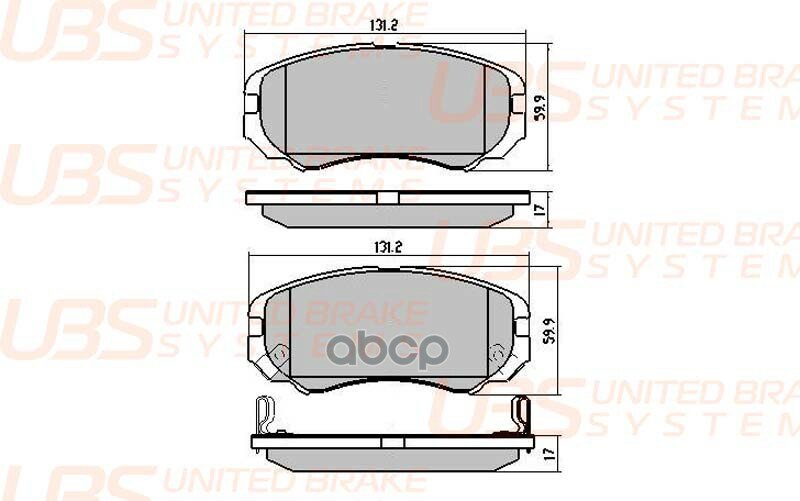 Тормозные колодки для CHERRY TIGGO 7 / 7pro / 8pro / HYUNDAI/KIA SOUL 09-/TUCSON 06-10/KIA SPORTAGE UBS арт. b1103021