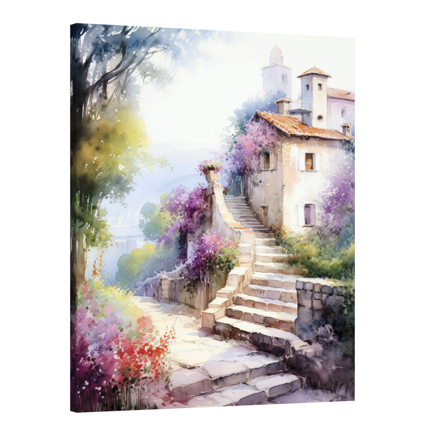 Интерьерная картина 50х70 "Деревня в стиле импрессионизма"