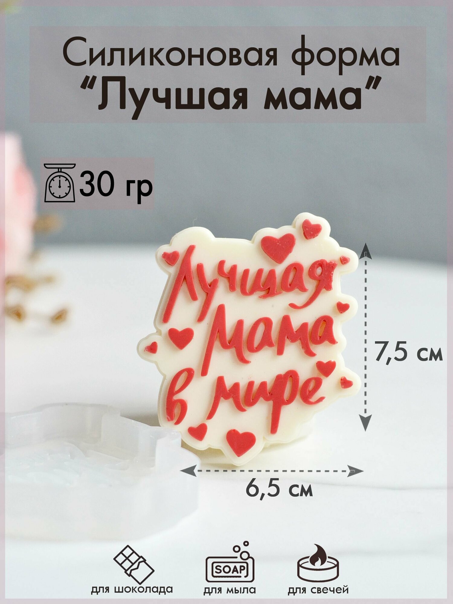Силиконовая форма 325 "Лучшая мама в мире"