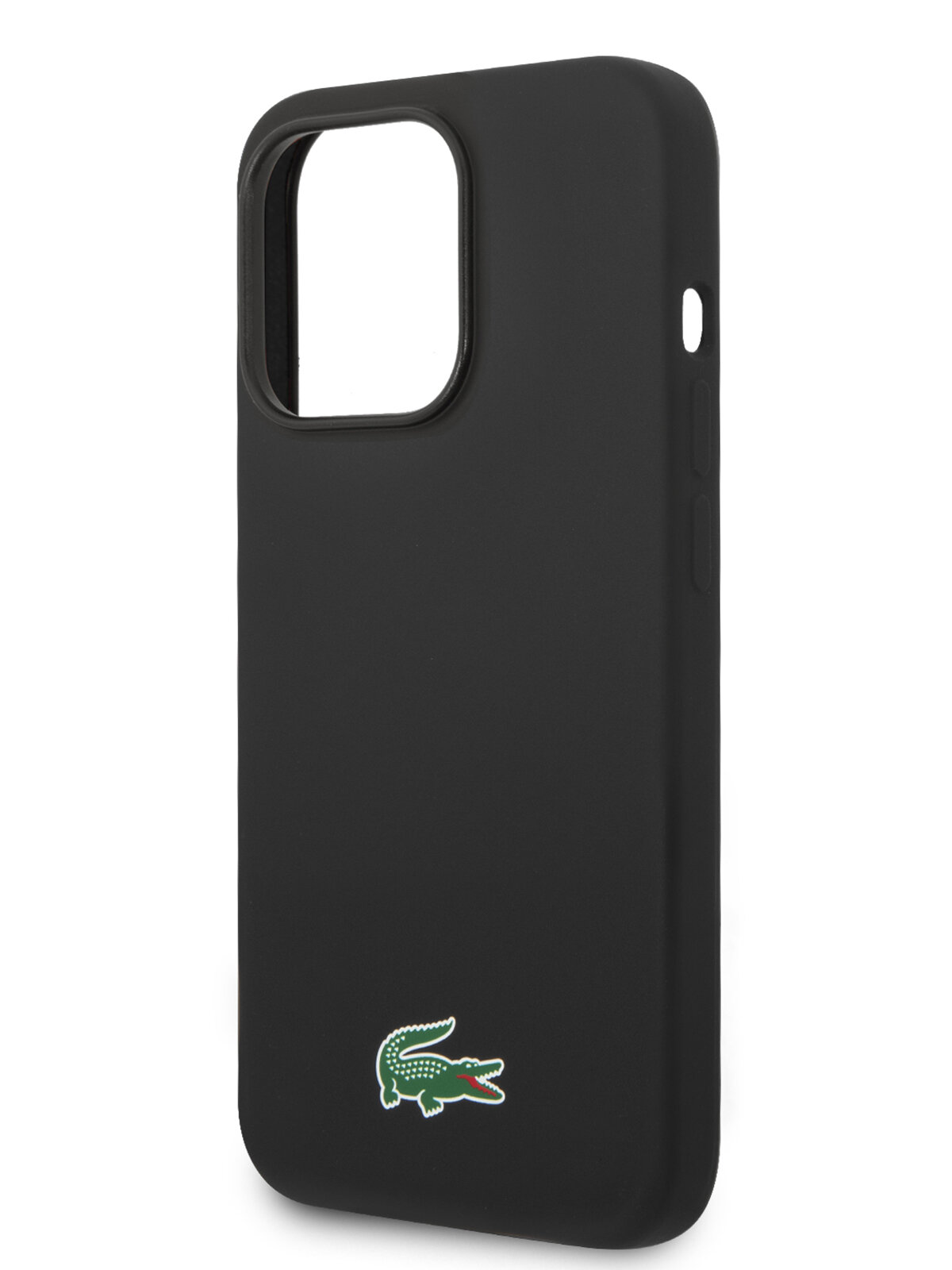 Lacoste для iPhone 14 Pro чехол Liquid silicone Croc Logo Hard Black (MagSafe)