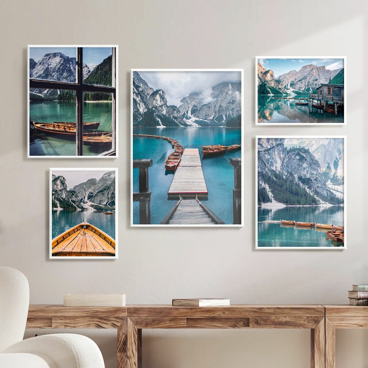 Набор постеров 5 шт "Северное озеро" плакат для интерьера, картина на стену