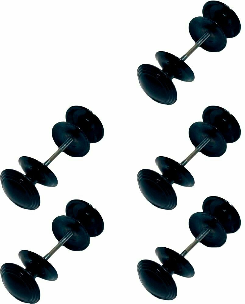 Ручка-кнопка дверная РДК черная (5 штук)