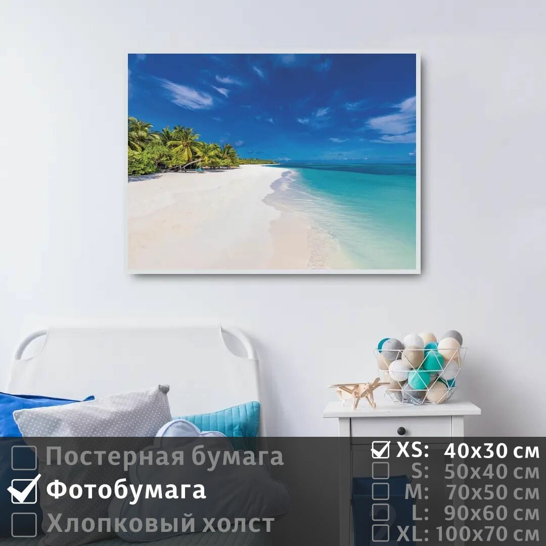 Постер на фотобумаге Тропические Мальдивы 40х30 см ПолиЦентр