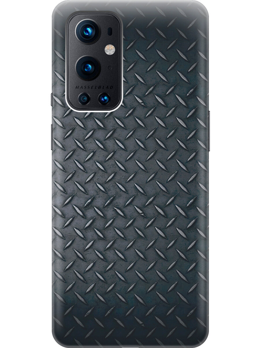 Силиконовый чехол на OnePlus 9 Pro, ВанПлюс 9 Про с принтом "Металлический лист"