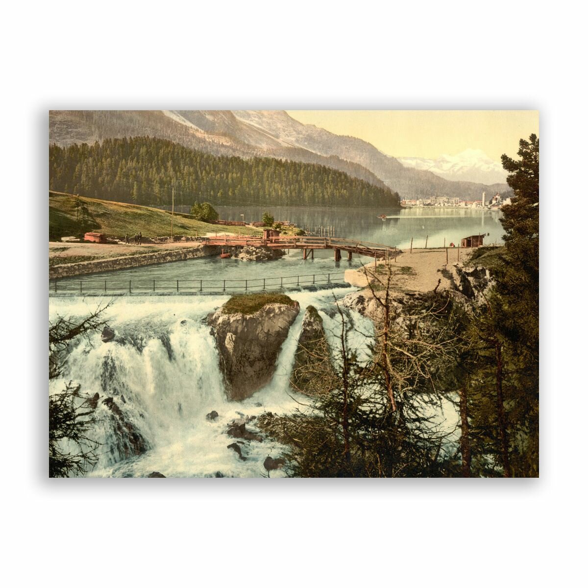 Постер, плакат на бумаге / Upper Engadine, Falls of the Inn, Grisons, Switzerland / Размер 80 x 106 см