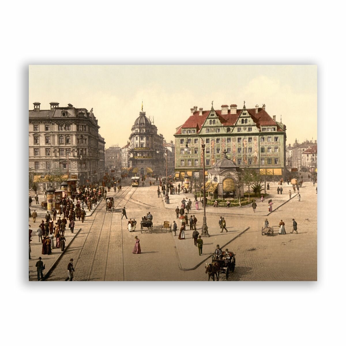 Постер, плакат на бумаге / Munich from the Carlsthor, Bavaria, Germany / Размер 40 x 53 см