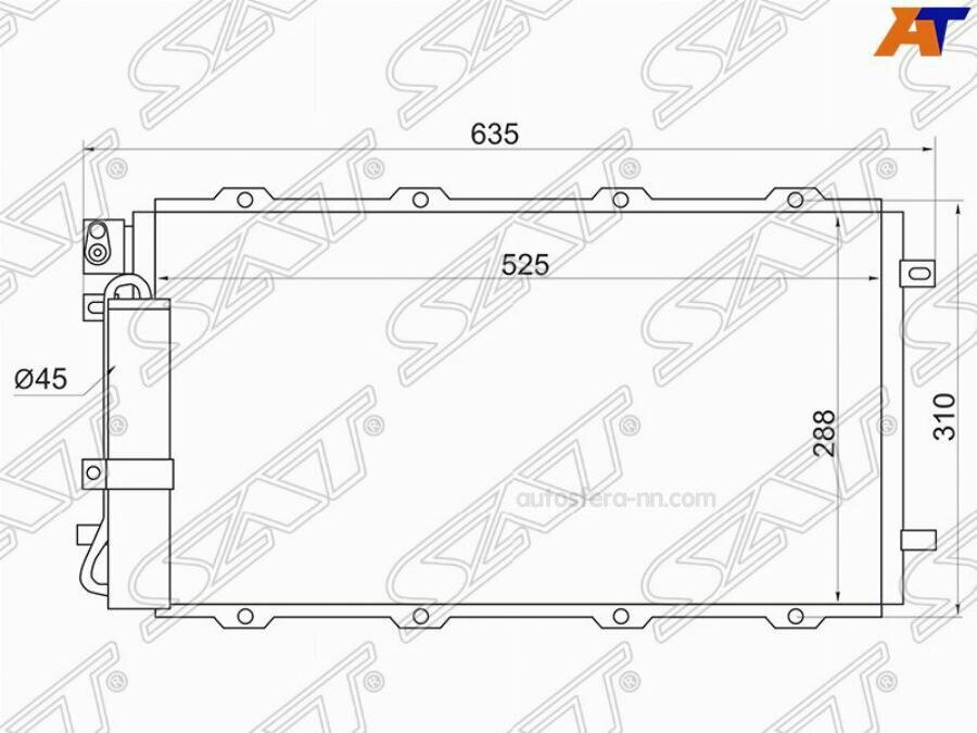 SAT STLD013940 Радиатор кондиционера LADA Granta 11- / Datsun mi-Do 14-21