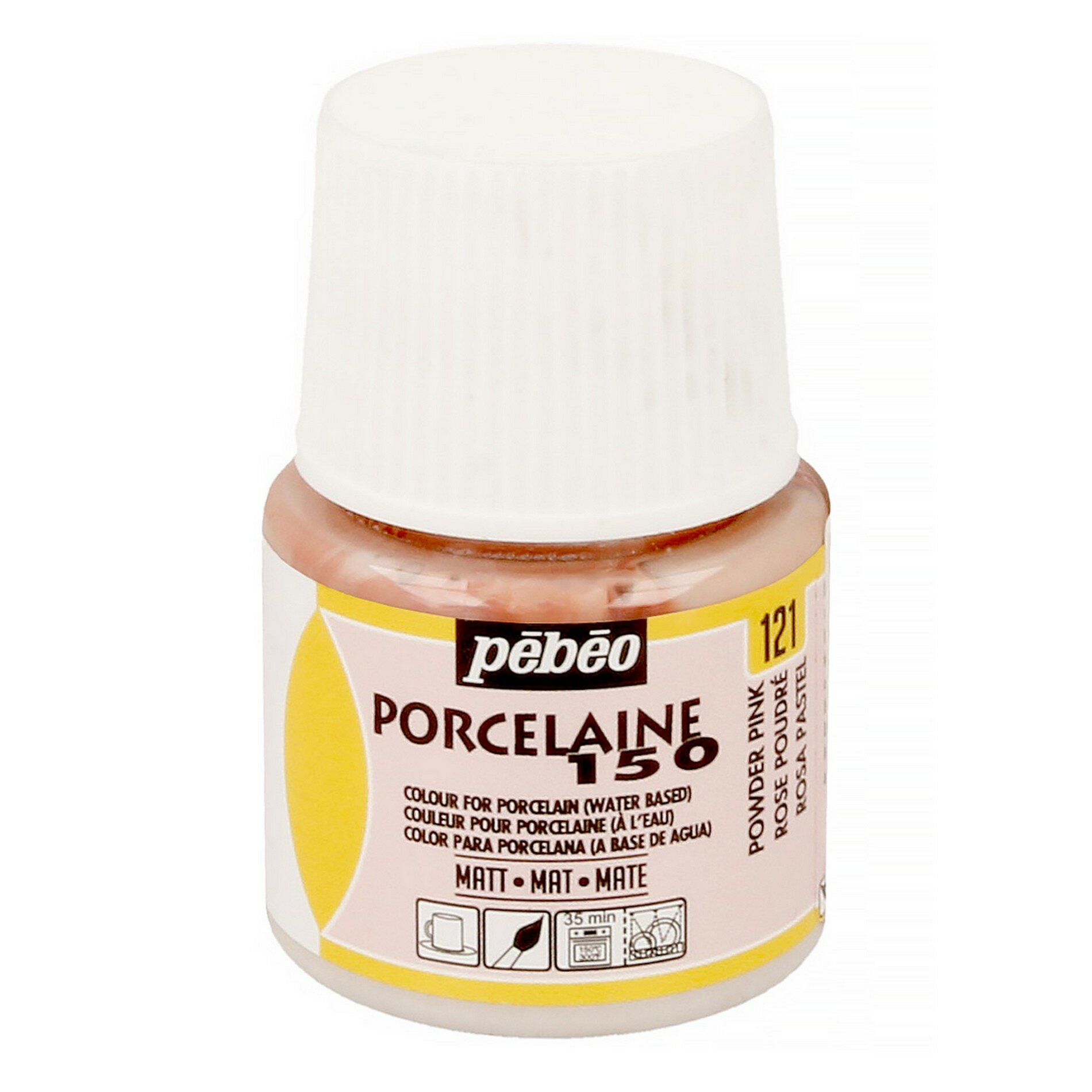 Краска по фарфору и керамике под обжиг матовая Porcelaine 150 45 мл, цв. розовая пудра