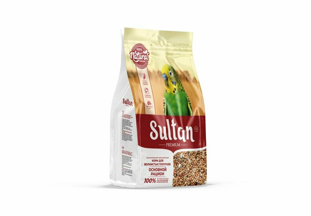 Sultan Полнорационный корм Premium, для волнистых попугаев, 500 г, 1 шт