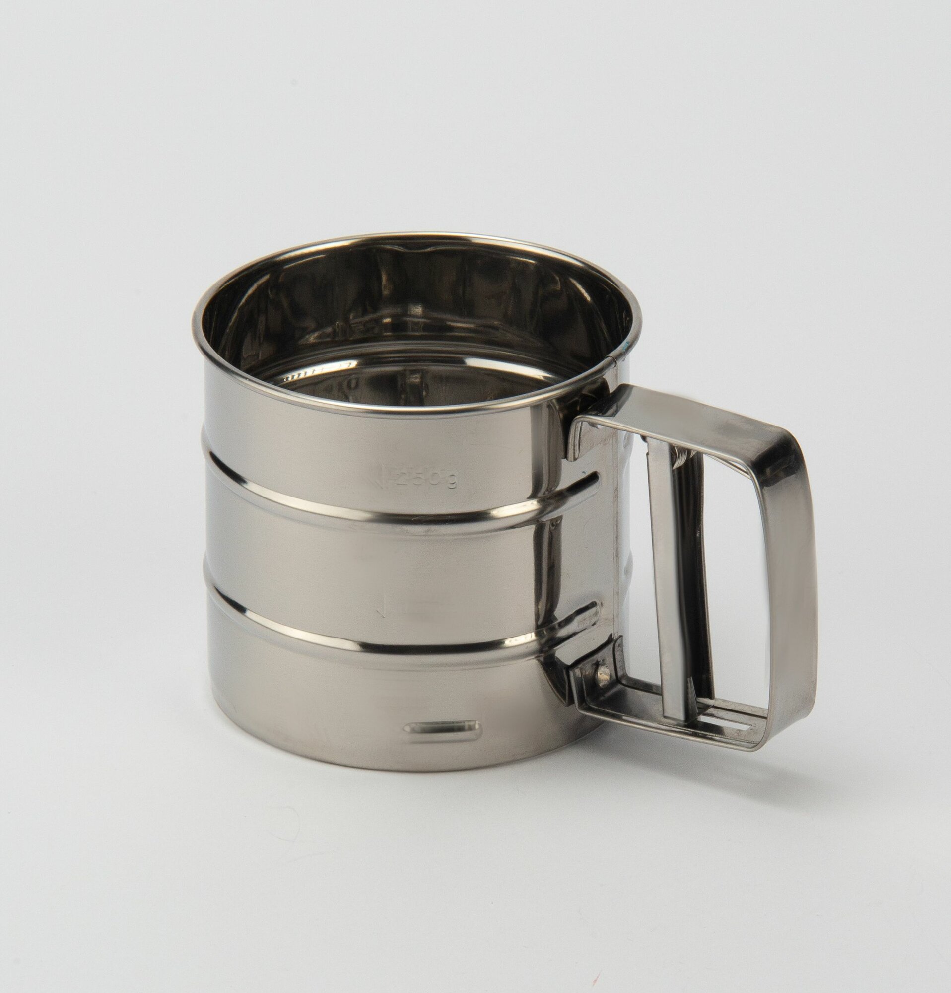 Кружка сито для муки 9*10 см, просеиватель с ручным механизмом, сито металлическое