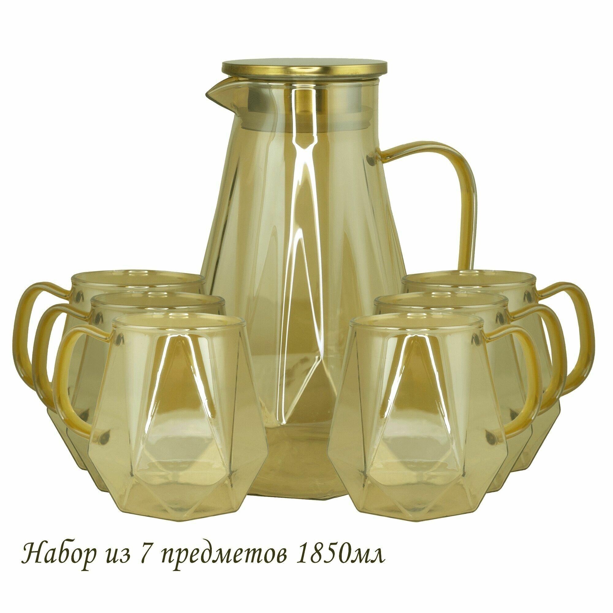 Набор для напитков 7 предметов Lenardi Графин 1850мл, стаканы, стекло