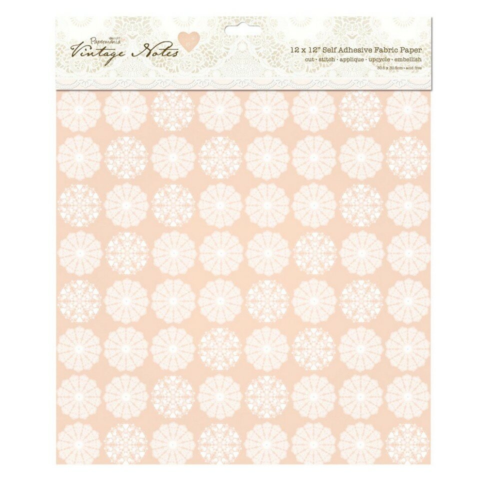 #PMA181204 Бумага тканевая самоклеющаяся "Салфетки" Vintage Notes 30.5 х 30.5 см Docrafts