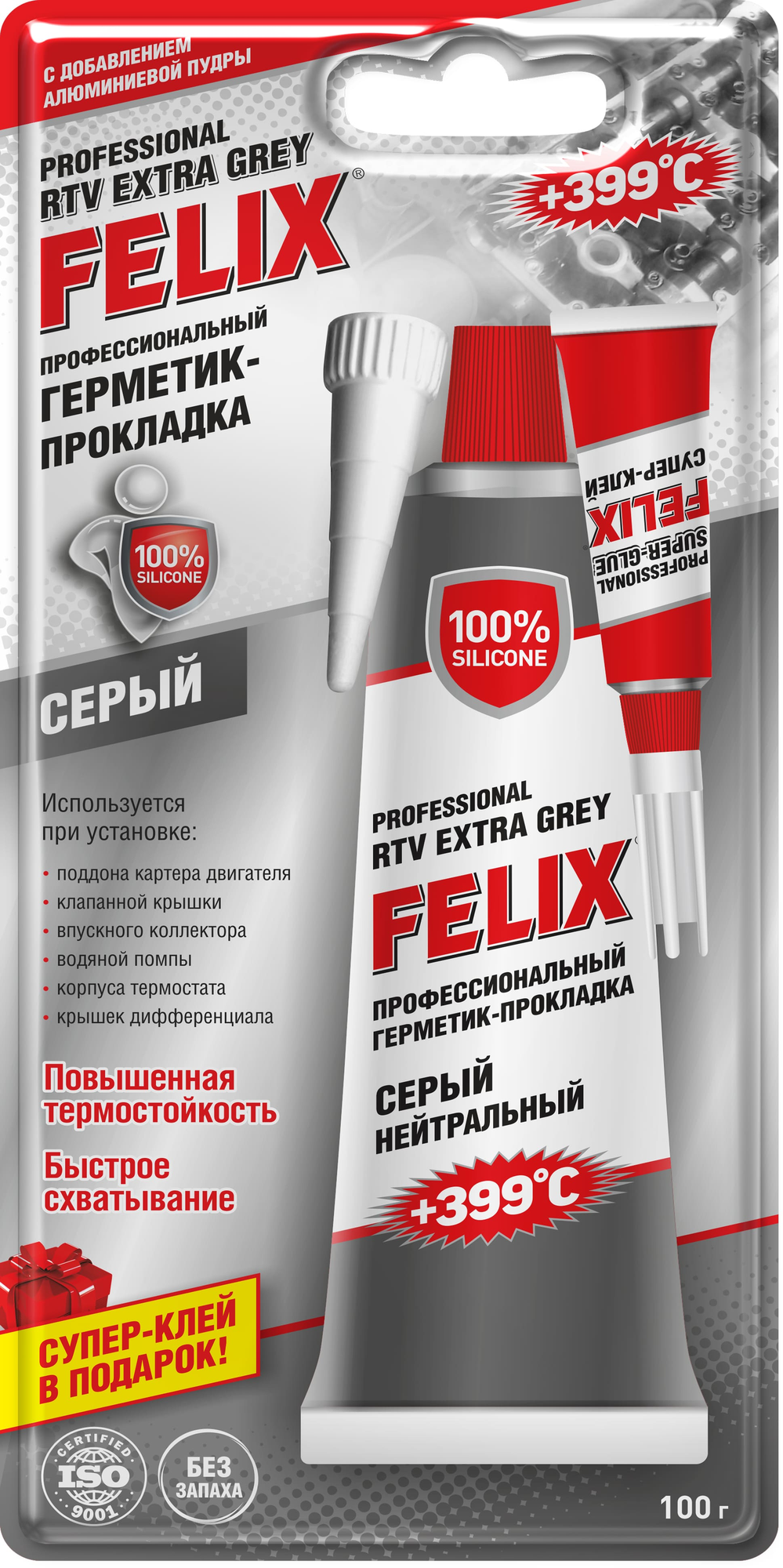 FELIX 411040110 герметик-прокладка felix (серый) 100г
