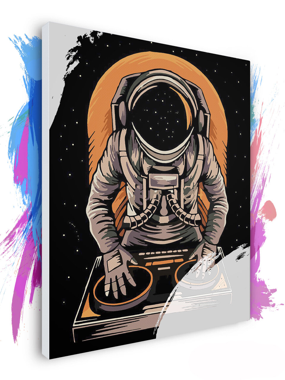 Картина по номерам на холсте DJ Космонавт, 40 х 50 см