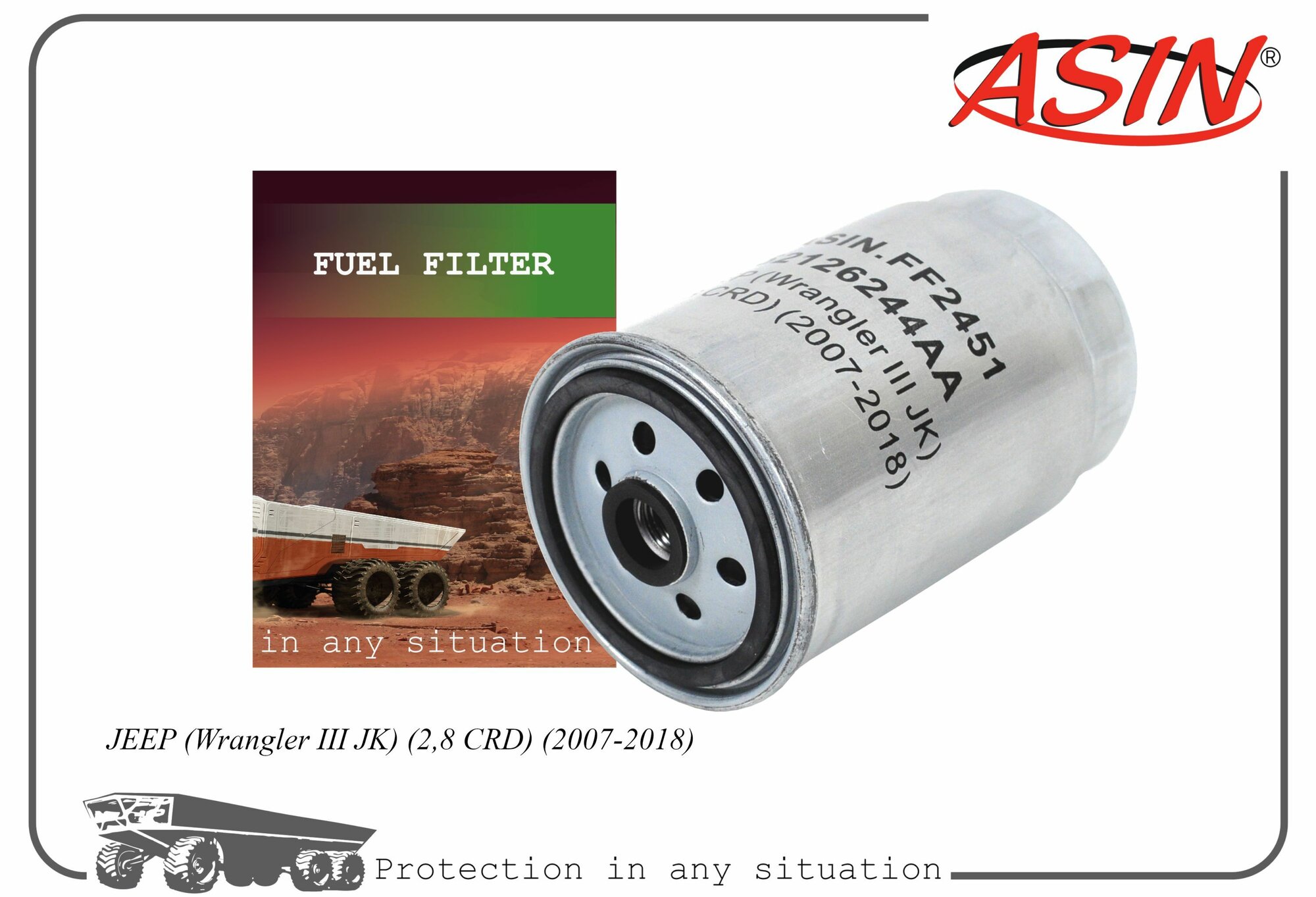 Фильтр топливный 52126244AA ASIN. FF2451 для JEEP Wrangler III JK 2,8 CRD 2007-2018