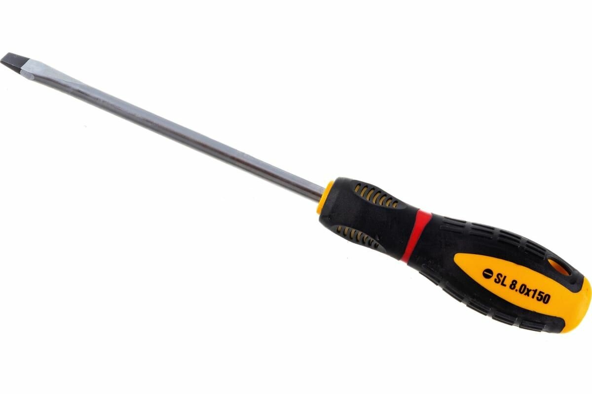 Отвертка, двухкомп рукоятка, намагниченная, Cr-Mo, SL8,0x150мм Stayer PROFI PROTech 25131-08-15