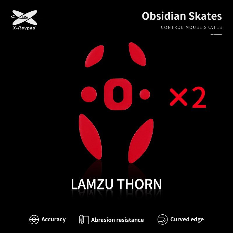 Ножки для мыши (глайды) X-raypad Obsidian для Lamzu Thorn, комплект из 2-х наборов