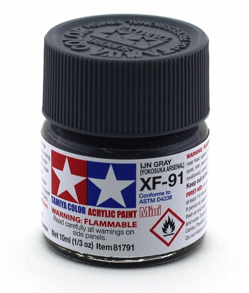 81791 XF-91 IJN GRAY YA, ACRYLIC PAINT MINI 10 ML. (YOKOSUKA арсенал) акриловая краска объем 10мл.