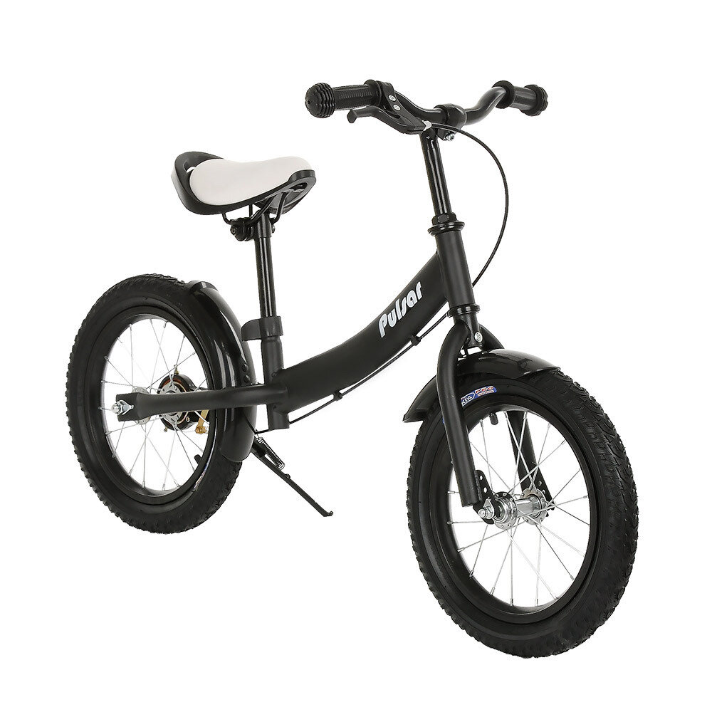 Беговел Pituso Pulsar надувные колеса AIR 14", тормоз, подножка Black matt