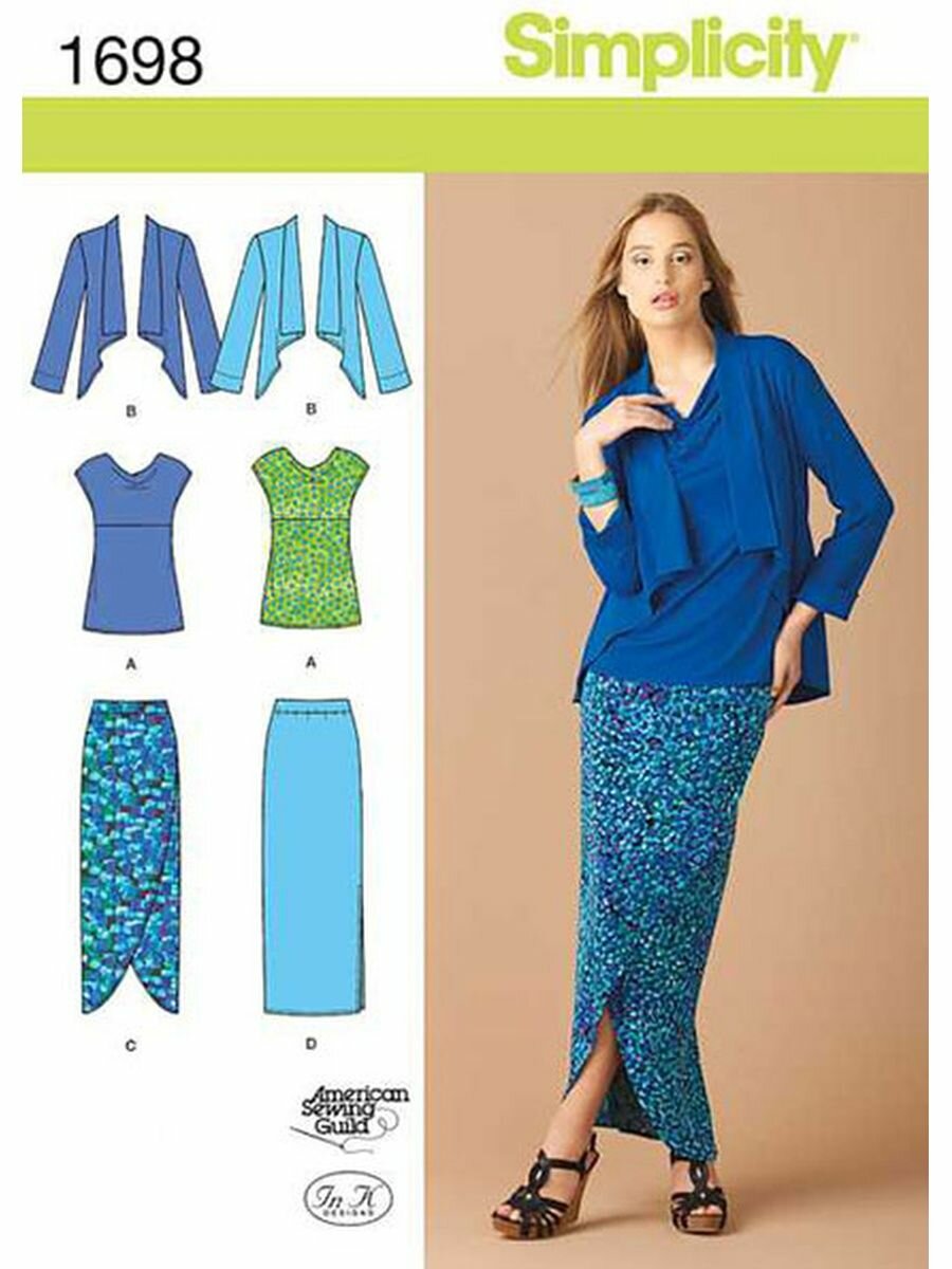 Выкройка Simplicity Топ, Жакет, Юбка