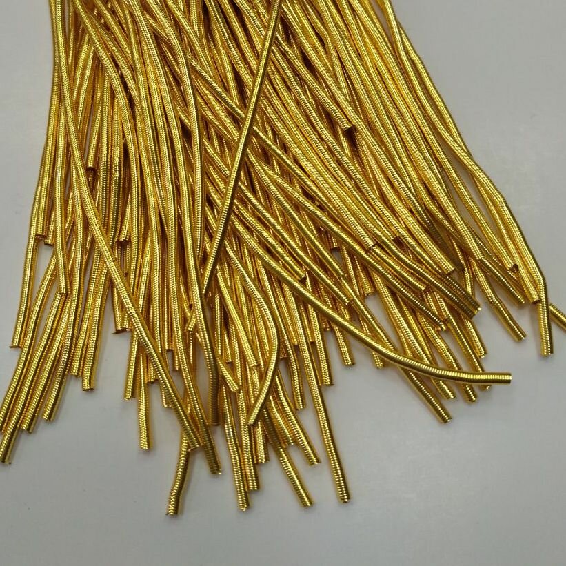 Канитель, 1.5-1.9мм, extra heavy, гладкая, позолоченная (яркое золото), 30-40 см