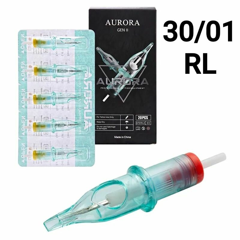 Картриджи для тату машинки Aurora Gen 2 иглы, модули 1001 RLLT 0,30мм 20 шт/уп