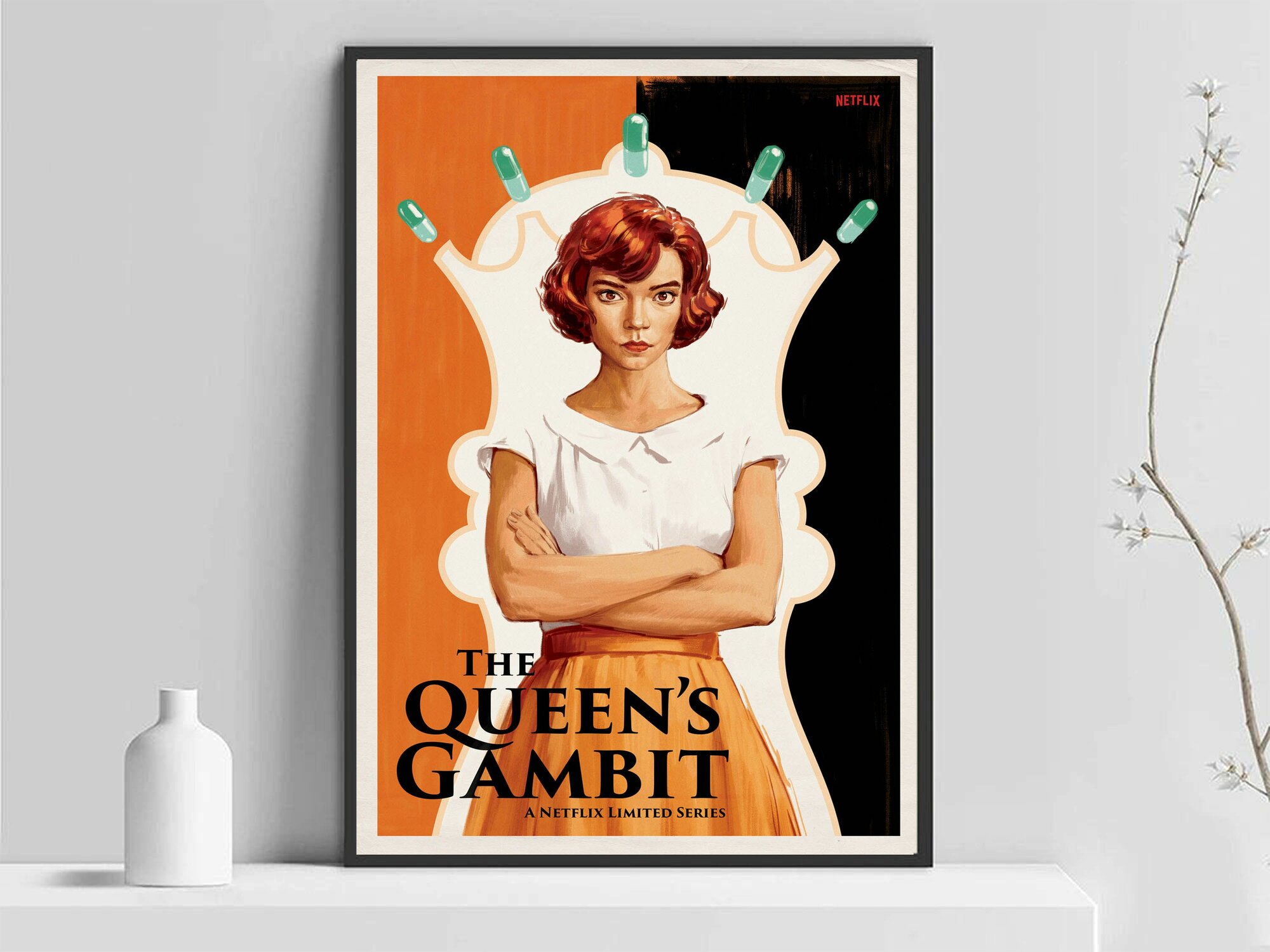 Постер Королевский Гамбит Queens Gambit 1 шт, А2 без рамы