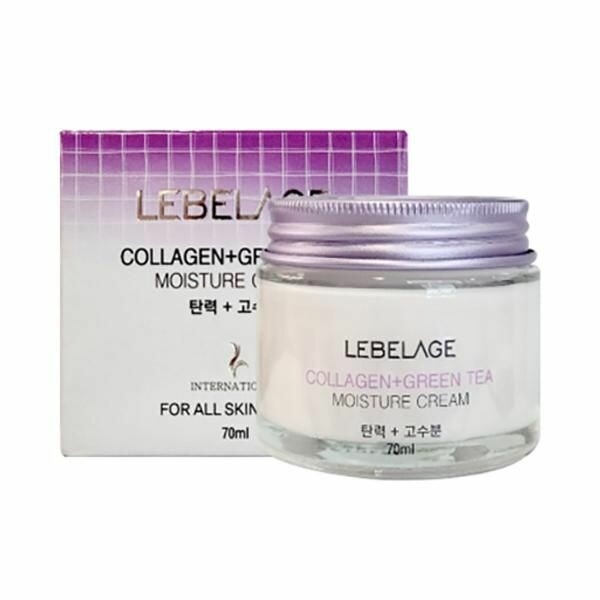 LEBELAGE Крем для лица Collagen+Green Tea Moisture Cream, увлажняющий, 70 мл