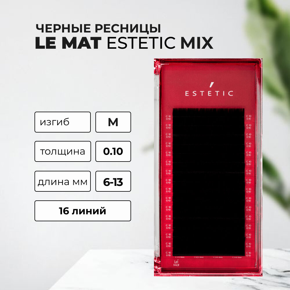 Ресницы черные Le Maitre Estetic M 0.10 6-13mm 16 линий
