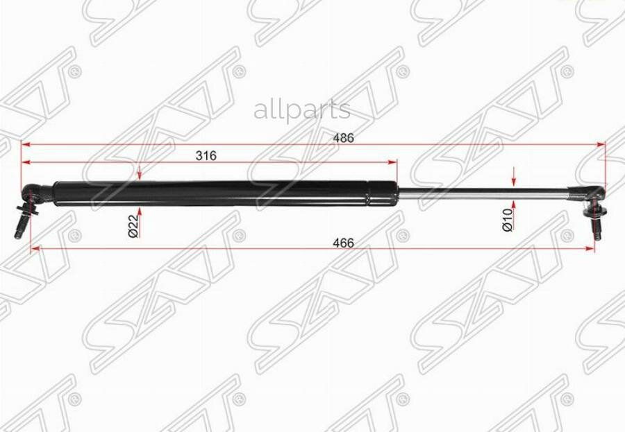 SAT ST-55137022AA Амортизатор крышки багажника Jeep Grand Cherokee 92-05 (Справа=Слева)