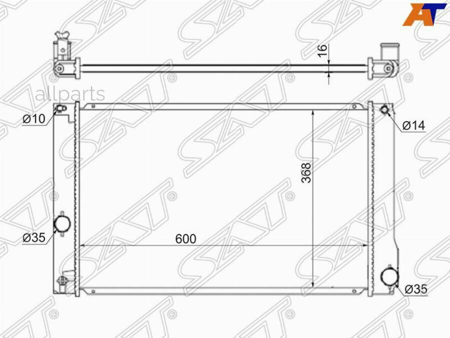 SAT TY0002-ZVW30 Радиатор Toyota Prius (ZVW30) 09-16 / Prius Alpha 11-21