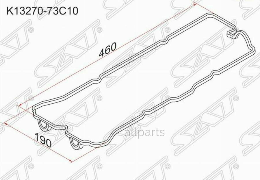 SAT K13270-73C10 Прокладка клапанной крышки Nissan AD 90-99 / Almera 95-00 GA13DS; GA14DS; GA15DS; GA16DS