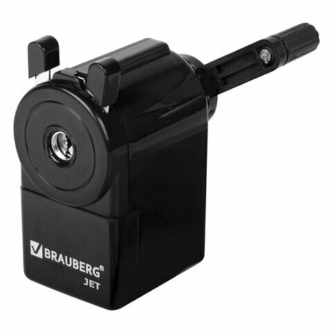 2 шт. Точилка механическая BRAUBERG "JET", металлический механизм, корпус черный, 229566