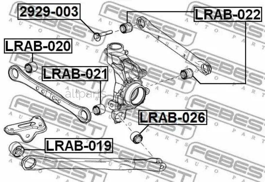 FEBEST 0329-002 болт С эксцентриком LAND ROVER FREELANDER 2/LAND ROVER 2 2006-