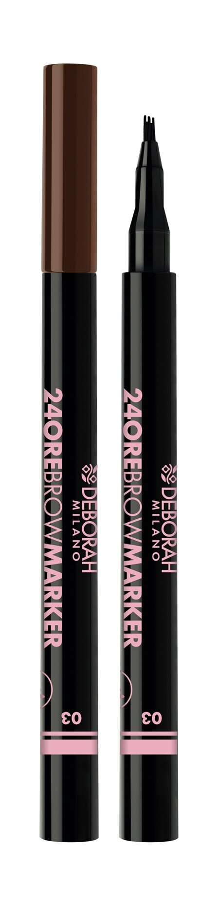 DEBORAH MILANO Лайнер для бровей 24 Ore Brow Marker, 0,8 г, 03 Темно-коричневый