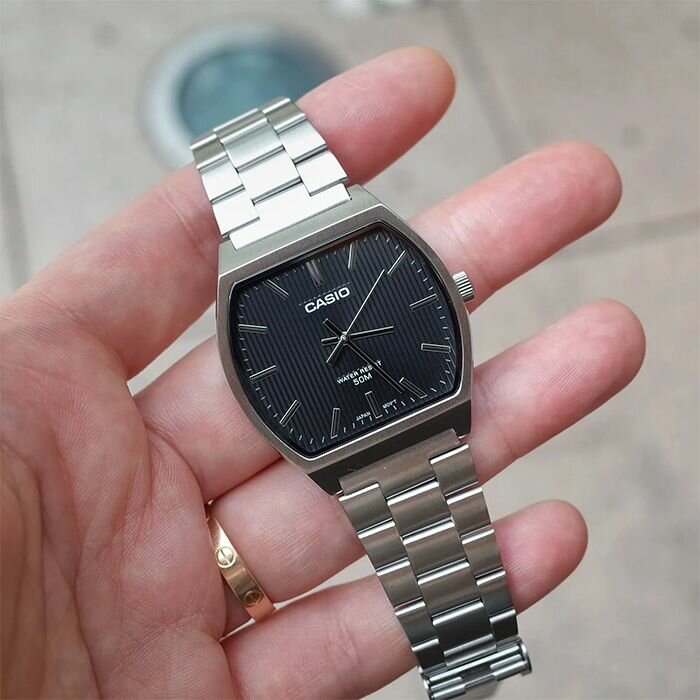 Наручные часы CASIO, серебряный, черный — фото 1