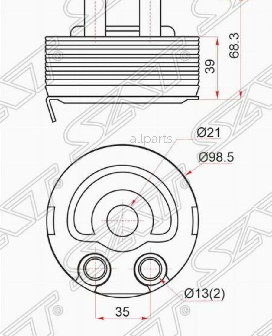 SAT ST-21305-5M301 Радиатор масляный Nissan Primera 01-08 / X-Trail 00-07