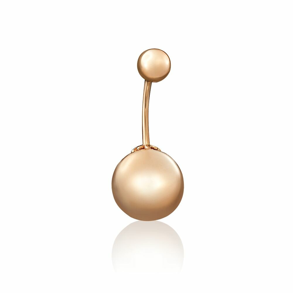 Пирсинг в пупок, красное золото, 585 проба